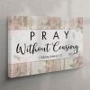 Bible Verse Wall Art 1 Thessalonians 517 Pray Without Ceasing Canvas ...
