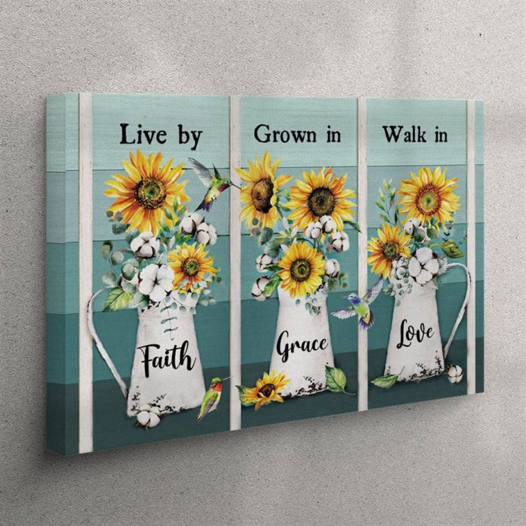 Christian Wall Art Live By Faith Grow In Grace Walk In Love ...