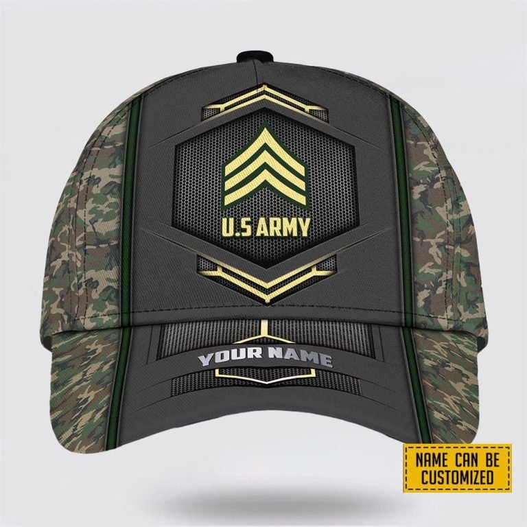 Personalized Name Rank US Military Veteran Army Baseball Cap, Veteran ...