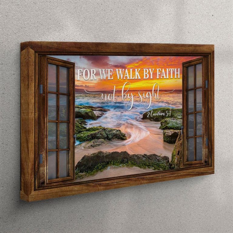 For We Walk By Faith Not By Sight Canvas Wall Art - Christian Wall Art ...