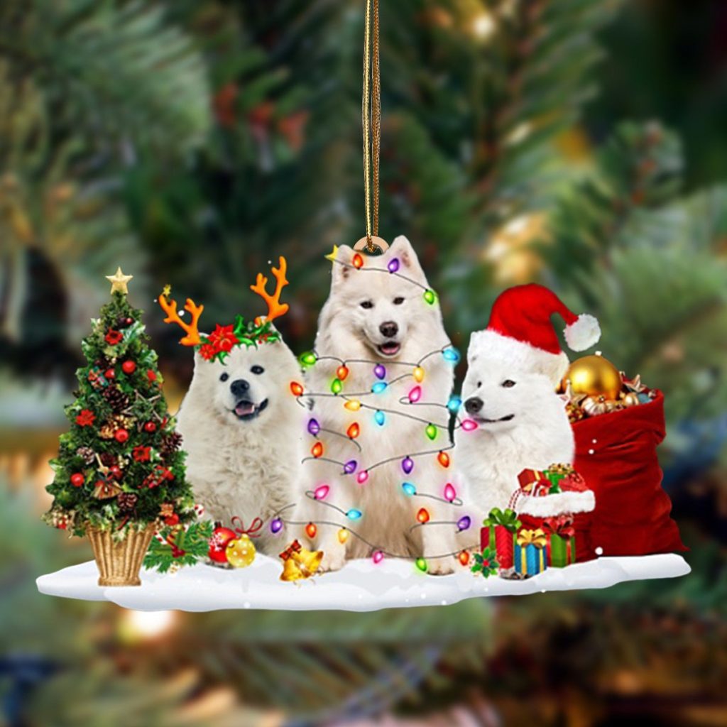 Pamaheart Samoyed-Christmas Dog Friends Hanging Ornament, Happy ...