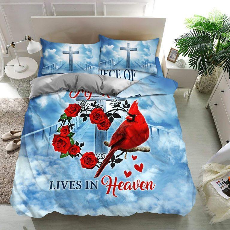 A Big Piece of My Heart Lives in Heaven Christian Quilt Bedding Set ...