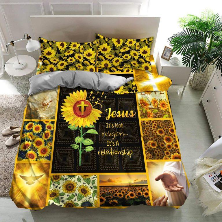 Cross and Sunflower Christian Quilt Bedding Set - Christian Gift For ...