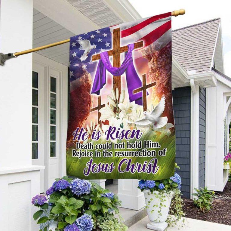 Easter Christian Flag He Is Risen Rejoice In The Resurrection Of Jesus ...