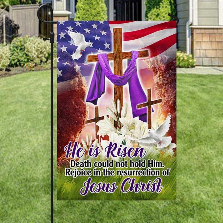 Easter Christian Flag He Is Risen Rejoice In The Resurrection Of Jesus ...