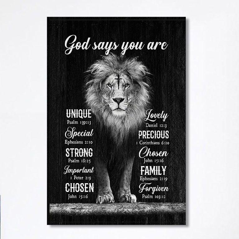 God Says You Are Lion Of Judah Cross Canvas Art - Bible Verse Wall Art - Christian Inspirational ...