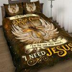 I Need Jesus Quilt Bedding Set - Christian Gift For Believers - Excoolent
