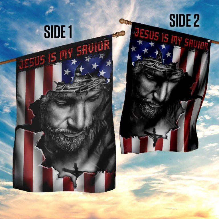 Jesus And American Flag Flagwix Jesus Is My Sav - Christian Flag Outdoor Decoration - Excoolent