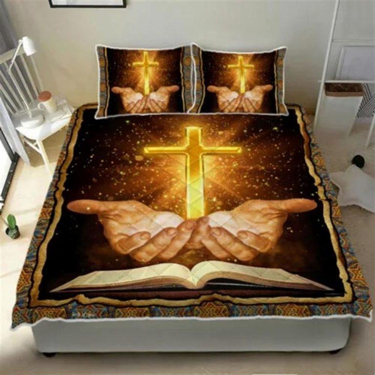 Jesus Bible Quilt Bedding Set - Christian Gift For Believers - Excoolent