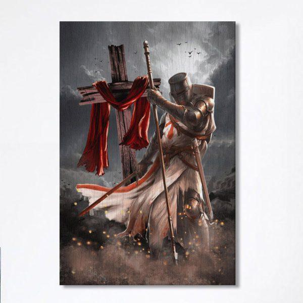 Knight Templar And Cross Jesus Canvas Prints - Jesus Christ Canvas Art ...