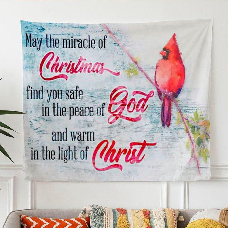 May The Miracle Of Christmas Cardinal Tapestry Wall Art - Gifts For ...