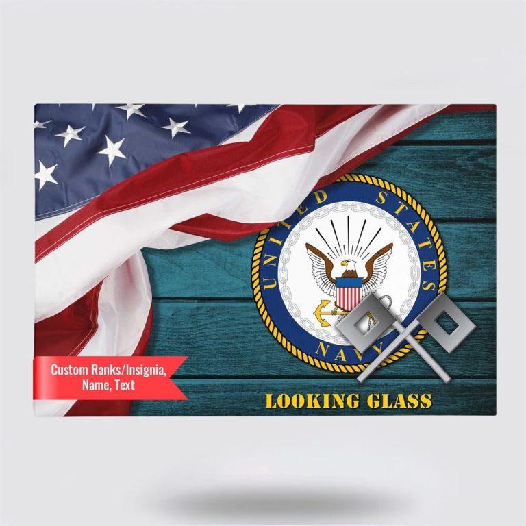 Personalized US Navy Canvas Print Of Service American Flag Independence ...
