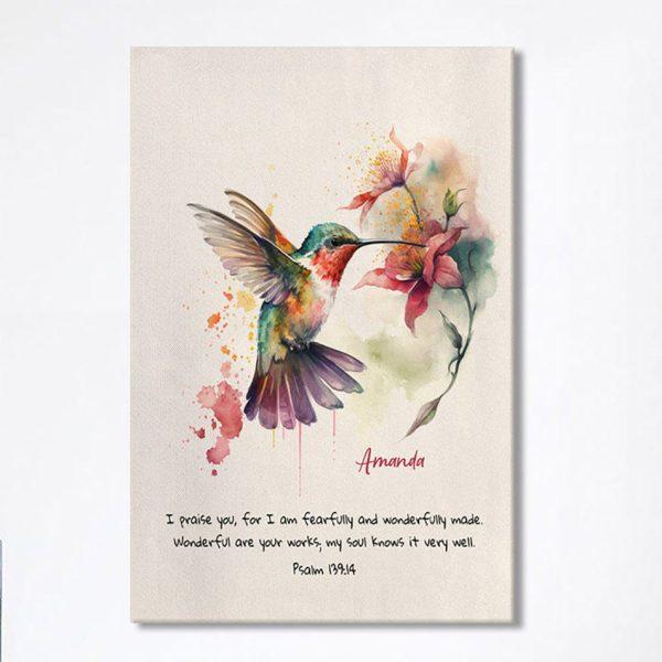 Psalm 13914 I Am Fearfully And Wonderfully Made Personalized Canvas ...