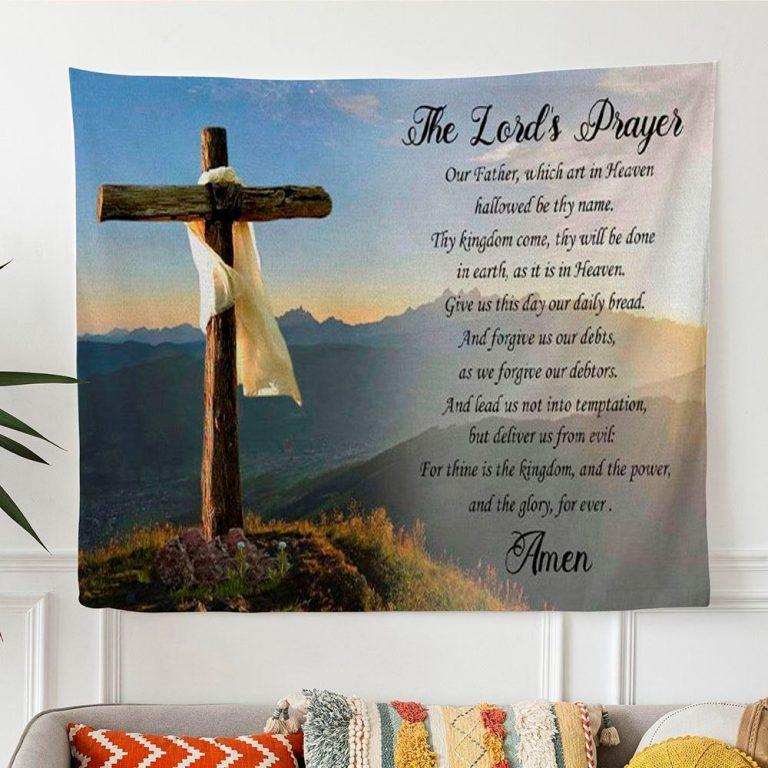 The Lord's Prayer Tapestry Print Christian Tapestry Wall Art - Gifts ...
