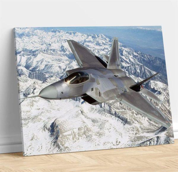 US Air Force Raptor F-22 Airplane Canvas Wall Art - Gift For Military ...
