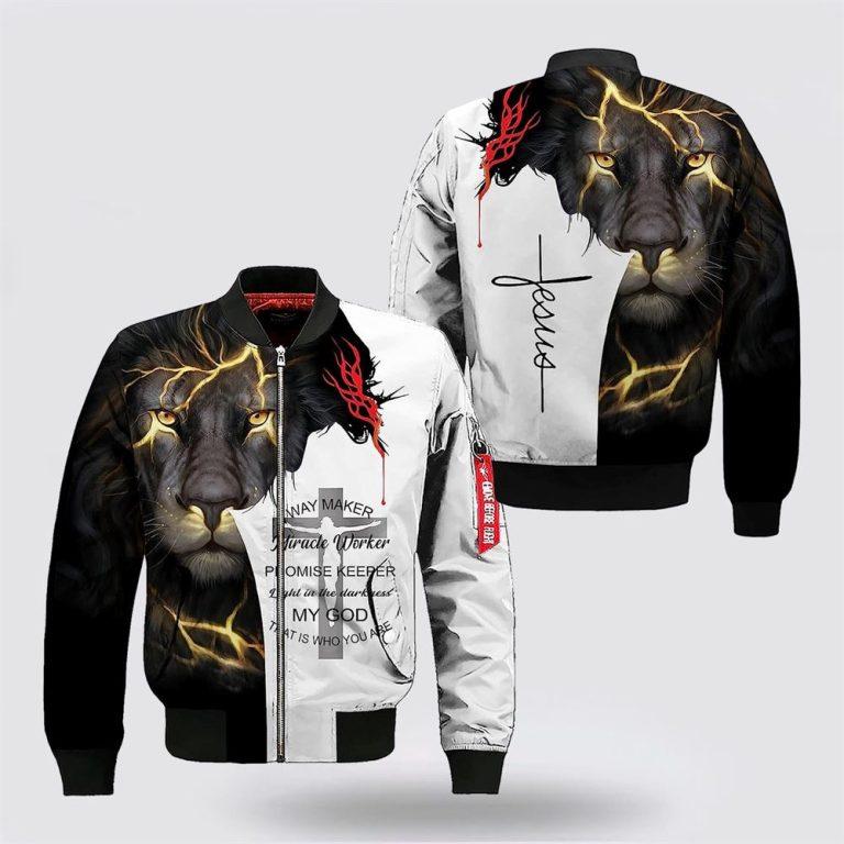 Way Maker Miracle Worke Jesus Christ Bomber Jacket - Gifts For Jesus ...