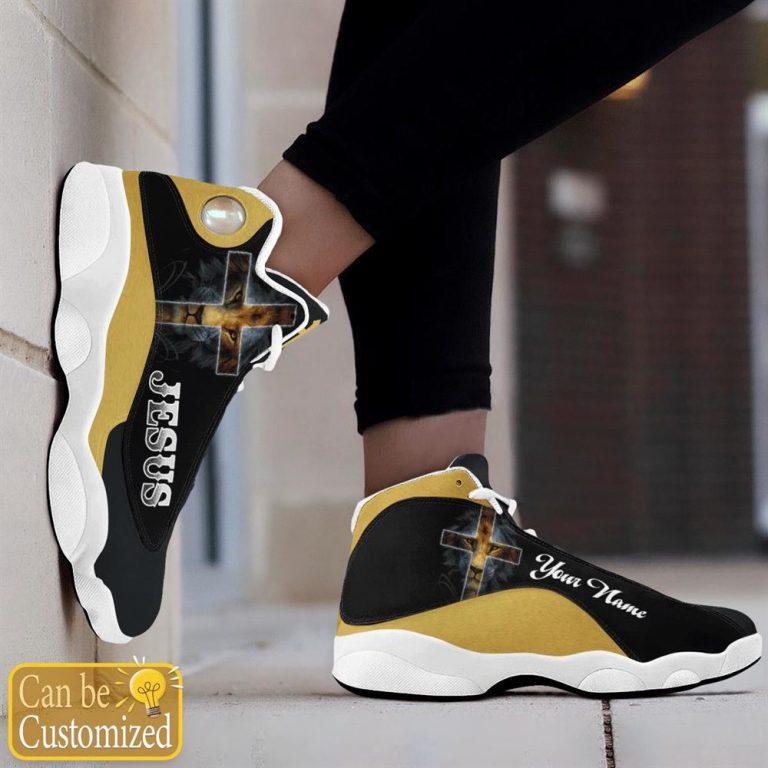 Christian Shoes, Black And Yellow Lion Jesus Custom Name Jd13 Shoes ...