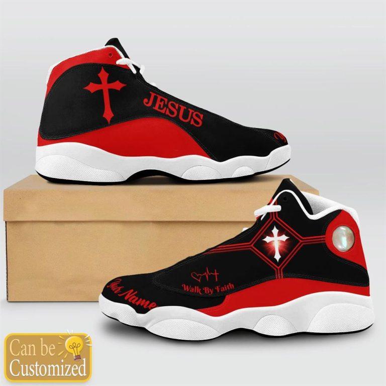 Christian Shoes, Jesus Basic Walk By Faith Custom Name Jd13 Shoes Black ...