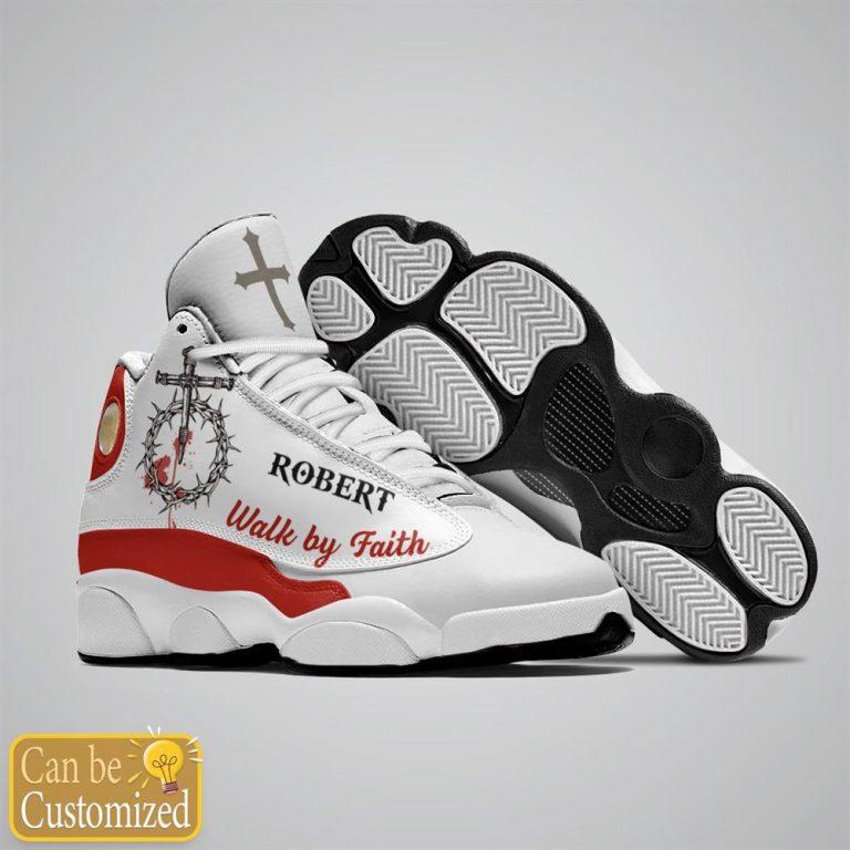 Christian Shoes, Jesus Blood Walk By Faith Red Custom Name Jd13 Shoes ...