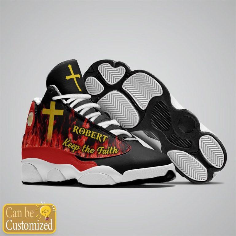 Christian Shoes, Jesus Keep The Faith Fire Custom Name Jd13 Shoes ...
