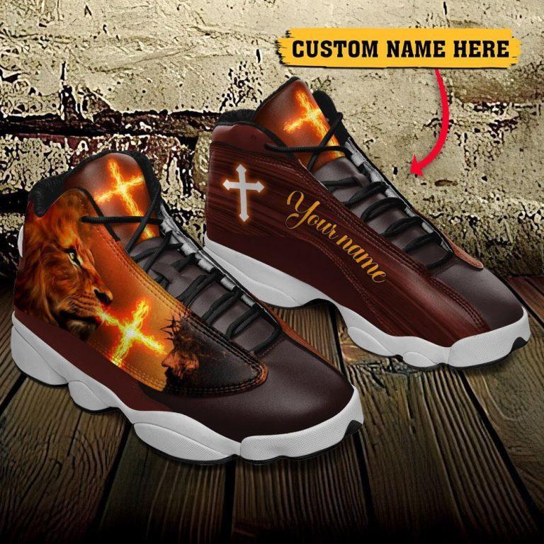 Christian Shoes, Jesus Lion And Fire Custom Name Jd13 Shoes, Jesus ...