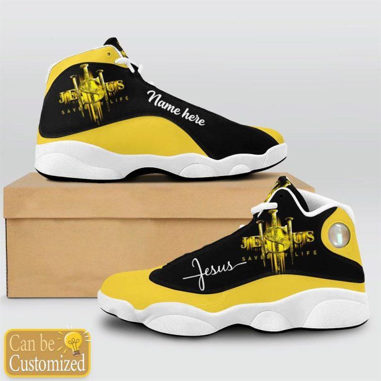 Christian Shoes, Jesus Saved My Life Custom Name Jd13 Shoes Yellow ...