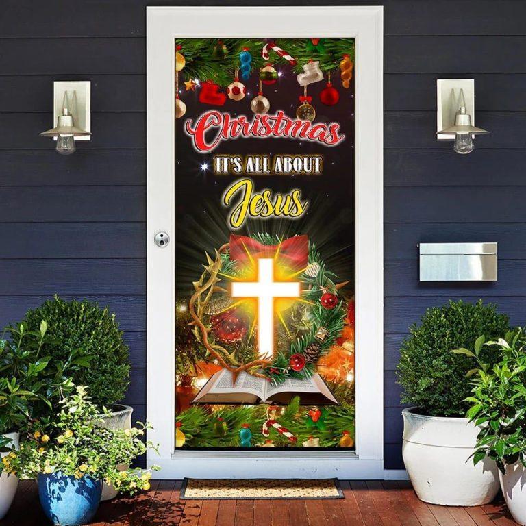 Christmas It’s All About Jesus Door Cover, Jesus Christmas Decor, Gift ...