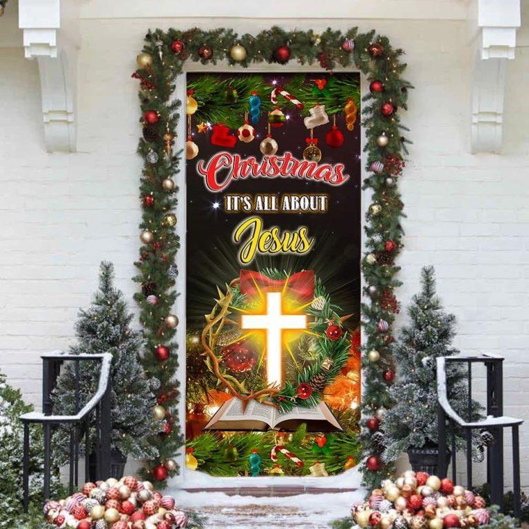 Christmas It’s All About Jesus Door Cover, Jesus Christmas Decor, Gift ...