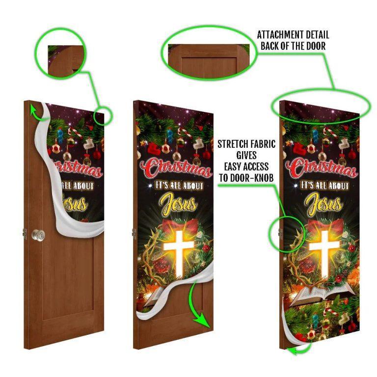 Christmas It’s All About Jesus Door Cover, Jesus Christmas Decor, Gift ...