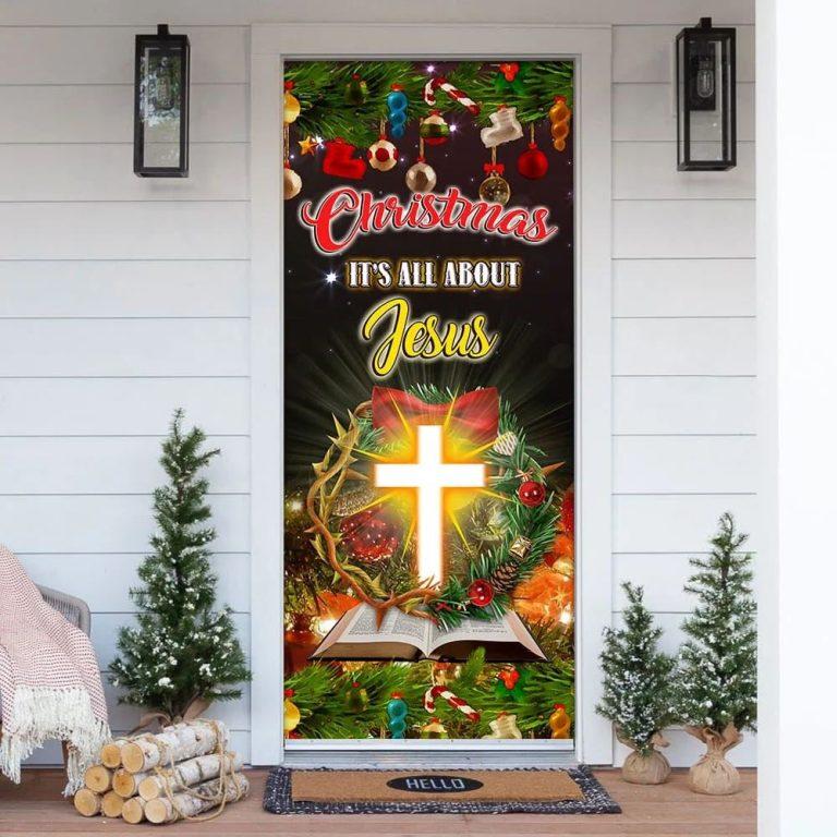 Christmas It’s All About Jesus Door Cover, Jesus Christmas Decor, Gift ...