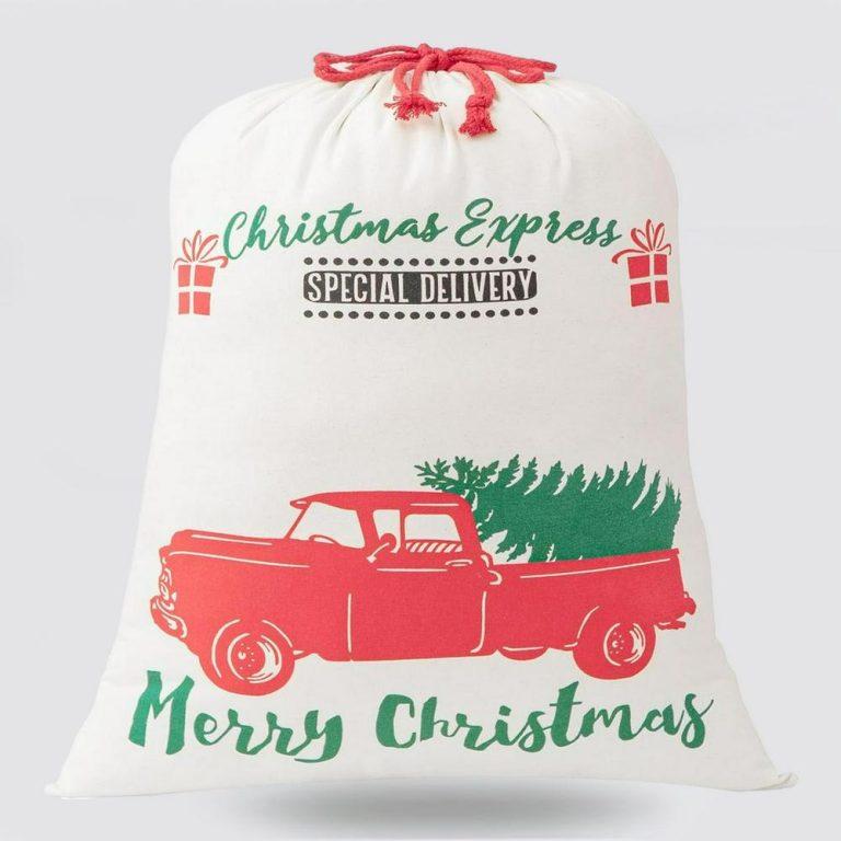 Personalised Christmas Sack, Santa Sacks Very Merry Pink, Xmas Santa ...