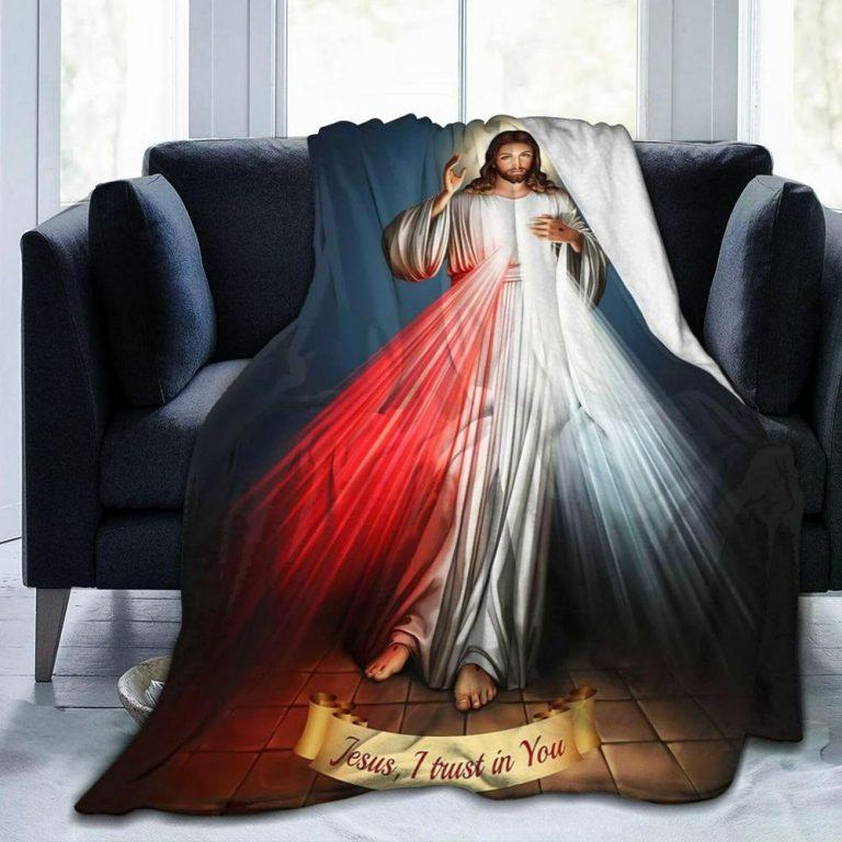 Divine Mercy Picture Christian Quilt Blanket, Christian Blanket Gift ...