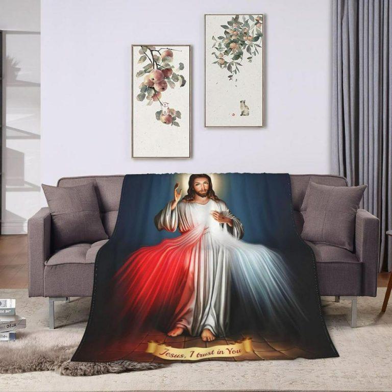 Divine Mercy Picture Christian Quilt Blanket, Christian Blanket Gift ...