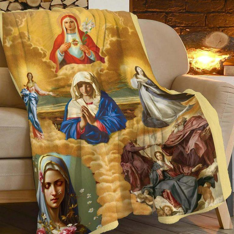 God Mother Picture Christian Quilt Blanket, Christian Blanket Gift For ...