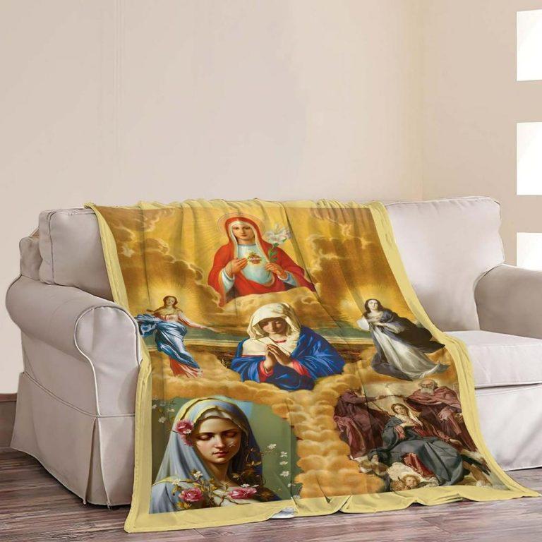 God Mother Picture Christian Quilt Blanket, Christian Blanket Gift For ...