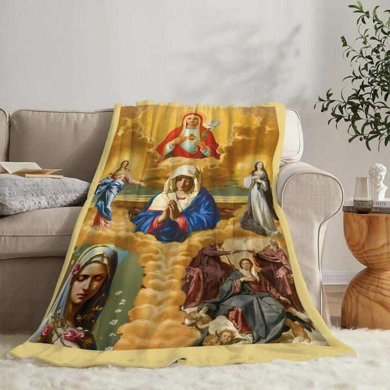 God Mother Picture Christian Quilt Blanket, Christian Blanket Gift For ...