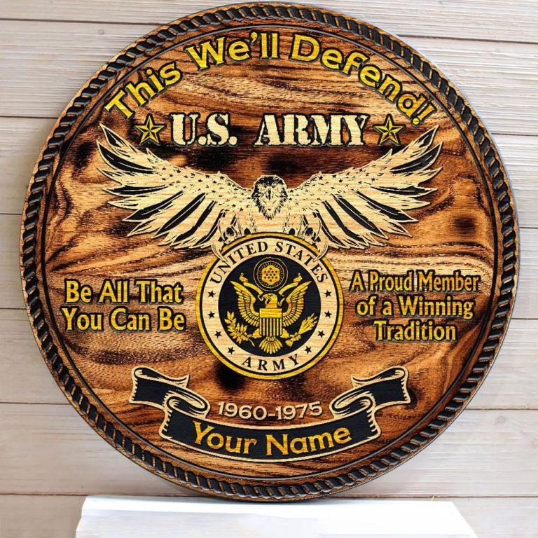 Custom Wood Sign, United States Army The Few The Pround Round Wood Sign ...