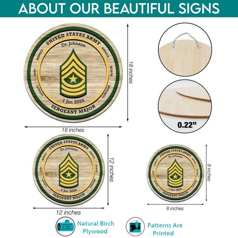 US Army Wood Sign United States Army Sergeant Major, Personalized Name ...