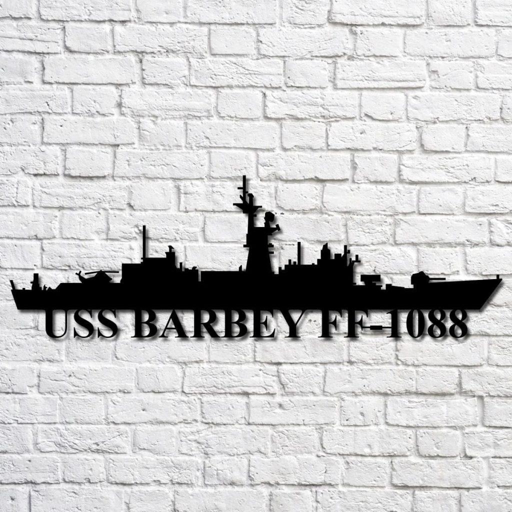 Us Navy Metal Sign, Veteran Signs, Uss Barbey Ff1088 Navy Ship Metal ...