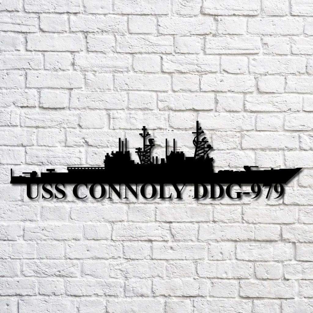 Us Navy Metal Sign, Veteran Signs, Uss Connoly Ddg979 Navy Ship Metal ...