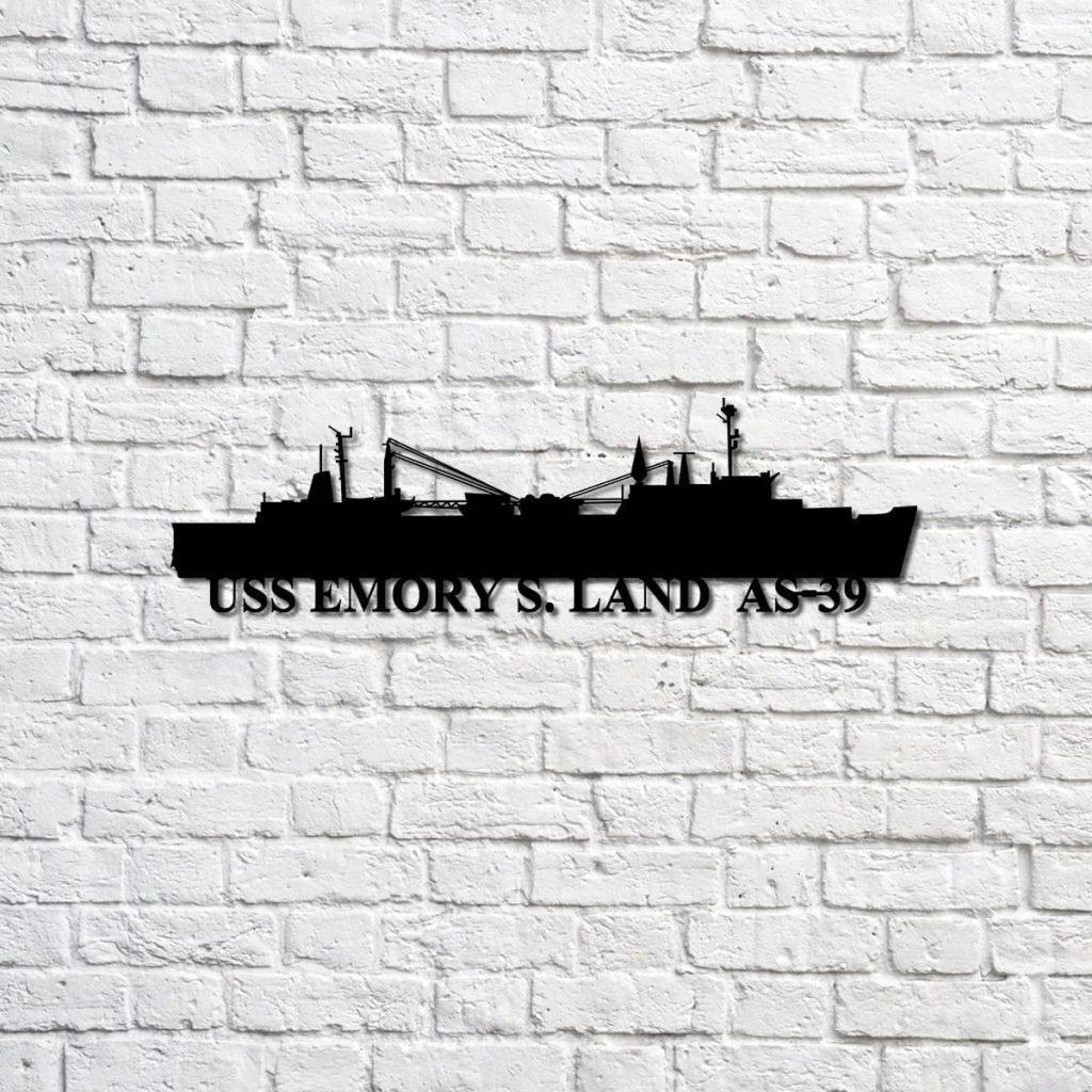 Us Navy Metal Sign, Veteran Signs, Uss Emory S Land As39 Navy Ship ...