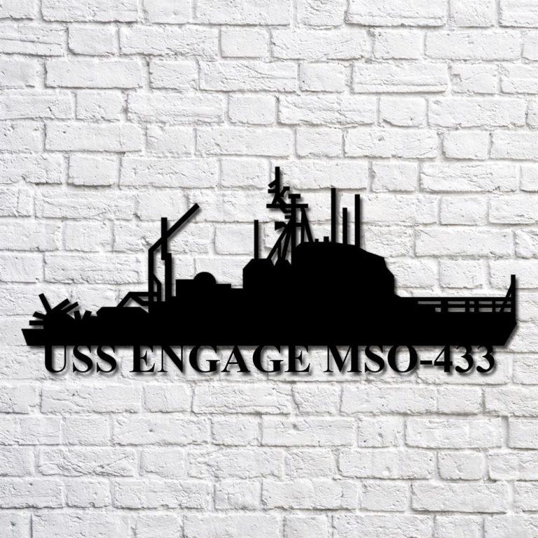 Us Navy Metal Sign, Veteran Signs, Uss Engage Mso433 Navy Ship Metal ...