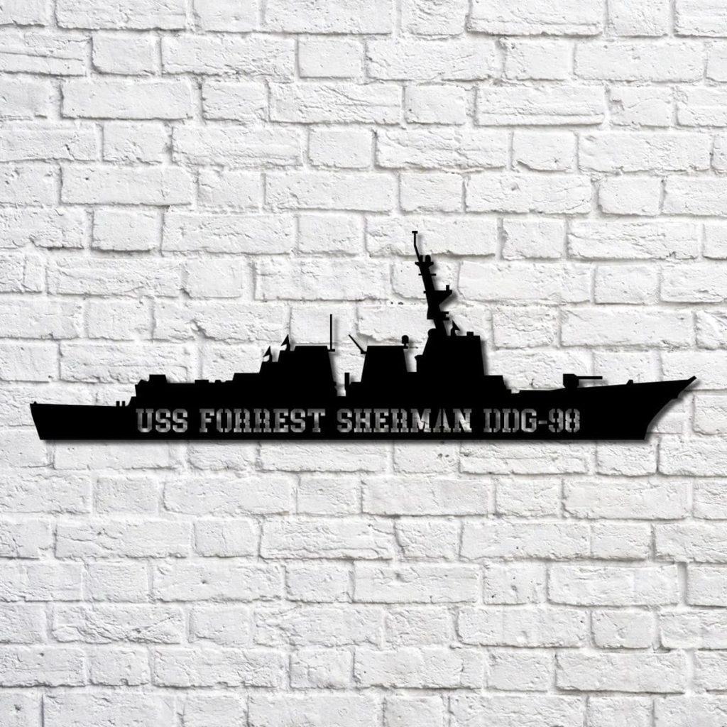 Us Navy Metal Sign, Veteran Signs, Uss Forrest Sherman Ddg98 Navy Ship ...