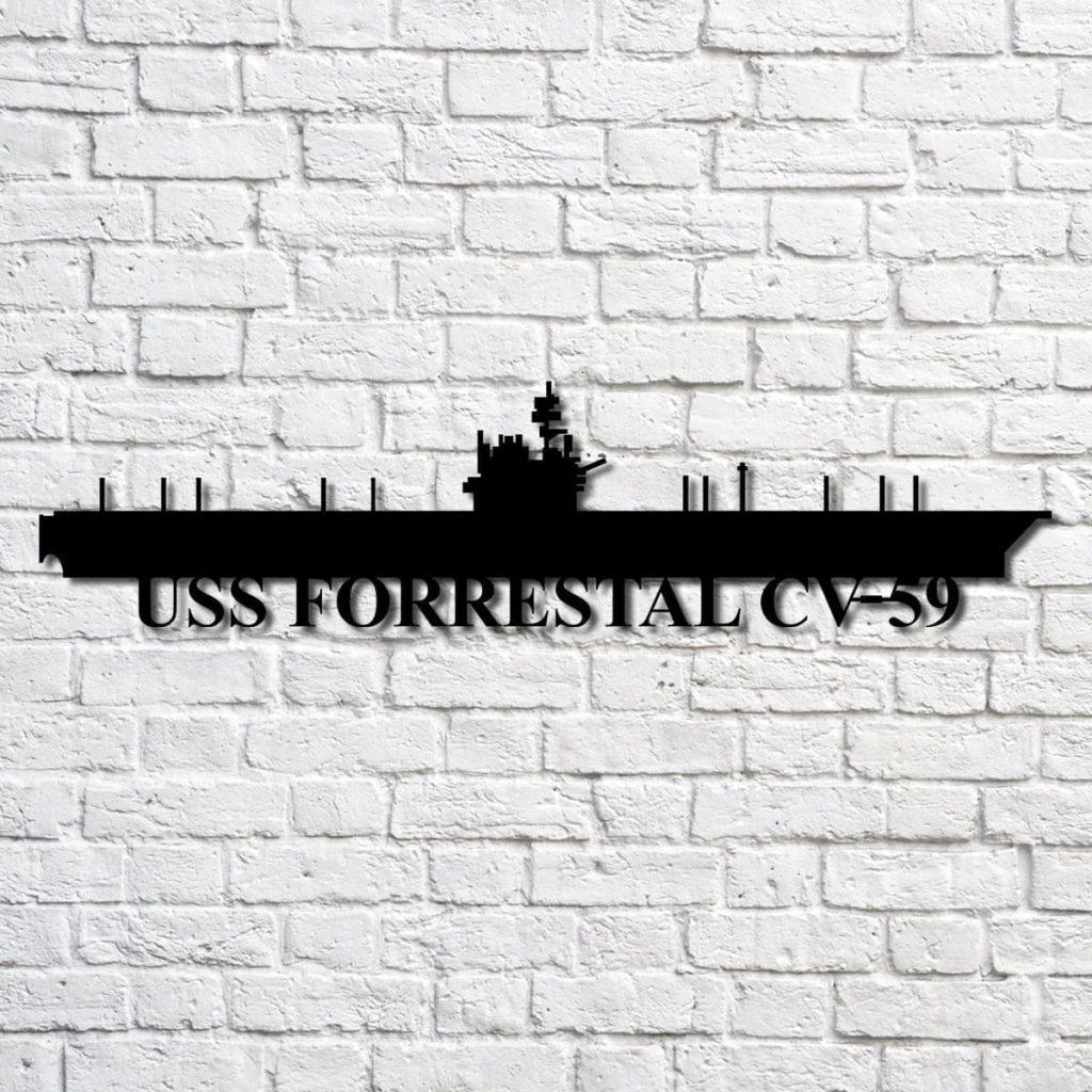 Us Navy Metal Sign, Veteran Signs, Uss Forrestal Cva59 Navy Ship Metal ...