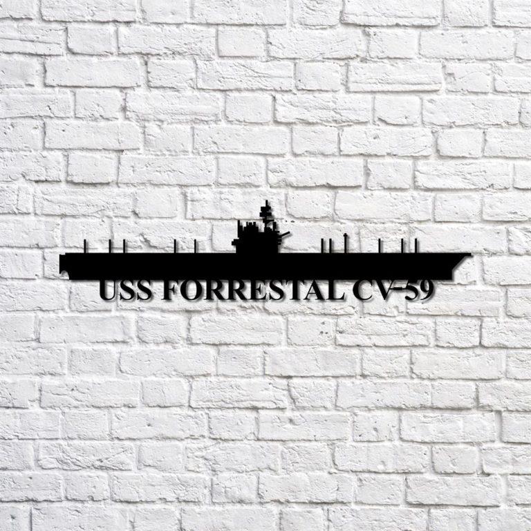 Us Navy Metal Sign, Veteran Signs, Uss Forresttal Cv59 Navy Ship Metal ...