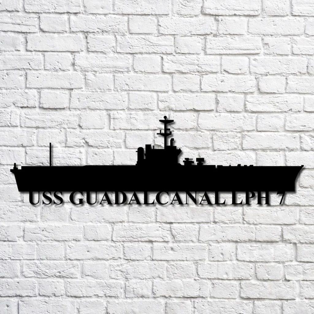 Us Navy Metal Sign, Veteran Signs, Uss Guadalcanal Lph 7 Navy Ship ...