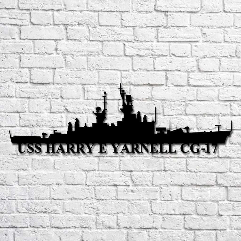 Us Navy Metal Sign, Veteran Signs, Uss Harry E Yarnell Cg17 Navy Ship ...
