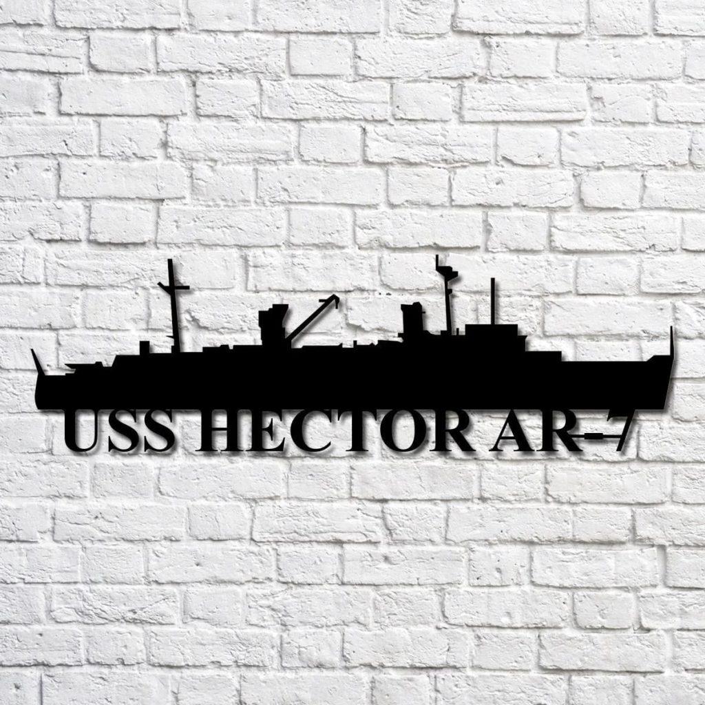 Us Navy Metal Sign, Veteran Signs, Uss Hector Ar7 Navy Ship Metal Art ...
