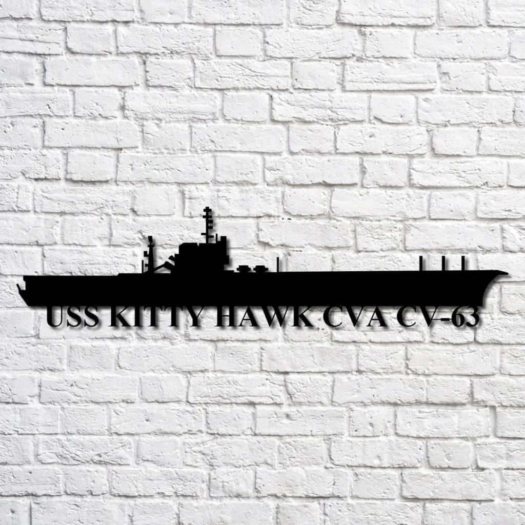 Us Navy Metal Sign, Veteran Signs, Uss Kitty Hawk Cva Cv63 Navy Ship ...