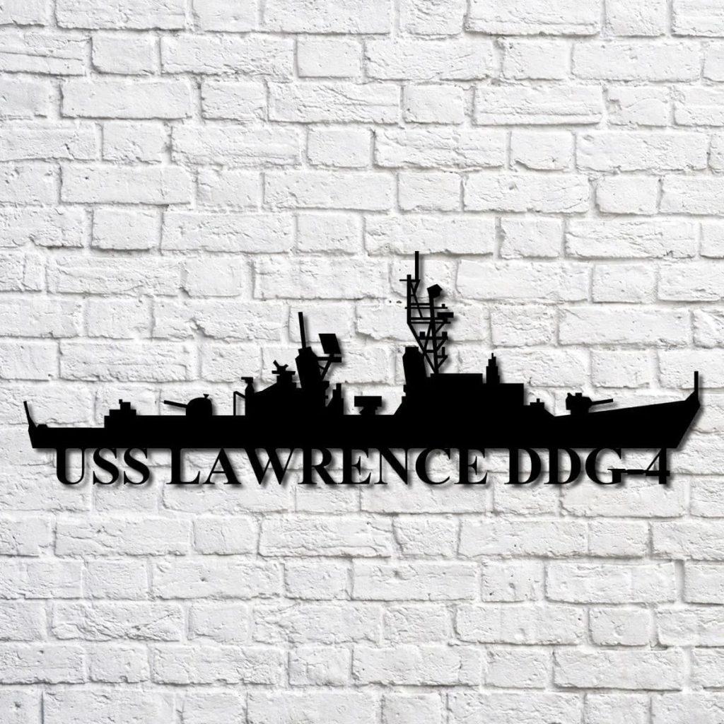 Us Navy Metal Sign, Veteran Signs, Uss Lawrence Ddg4 Navy Ship Metal ...